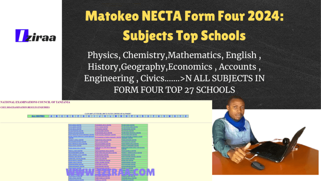 Matokeo NECTA Form Four 2024: Book-Keeping Top 27 Schools - Iziraa Matokeo NECTA Form Four 2024: Book-Keeping Top 27 Schools - Iziraa