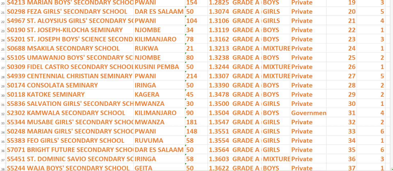 Private versus Public Secondary School Performance in Tanzania: An ...
