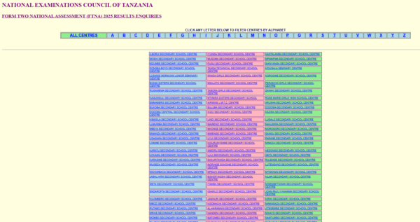 NECTA Form Two Results 2025: Validated Links, Full Regional Breakdown ...